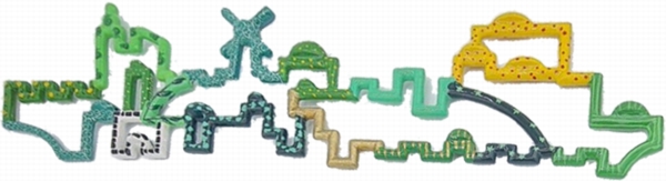 Jerusalem Panorama Wall Art Green - Hadarya